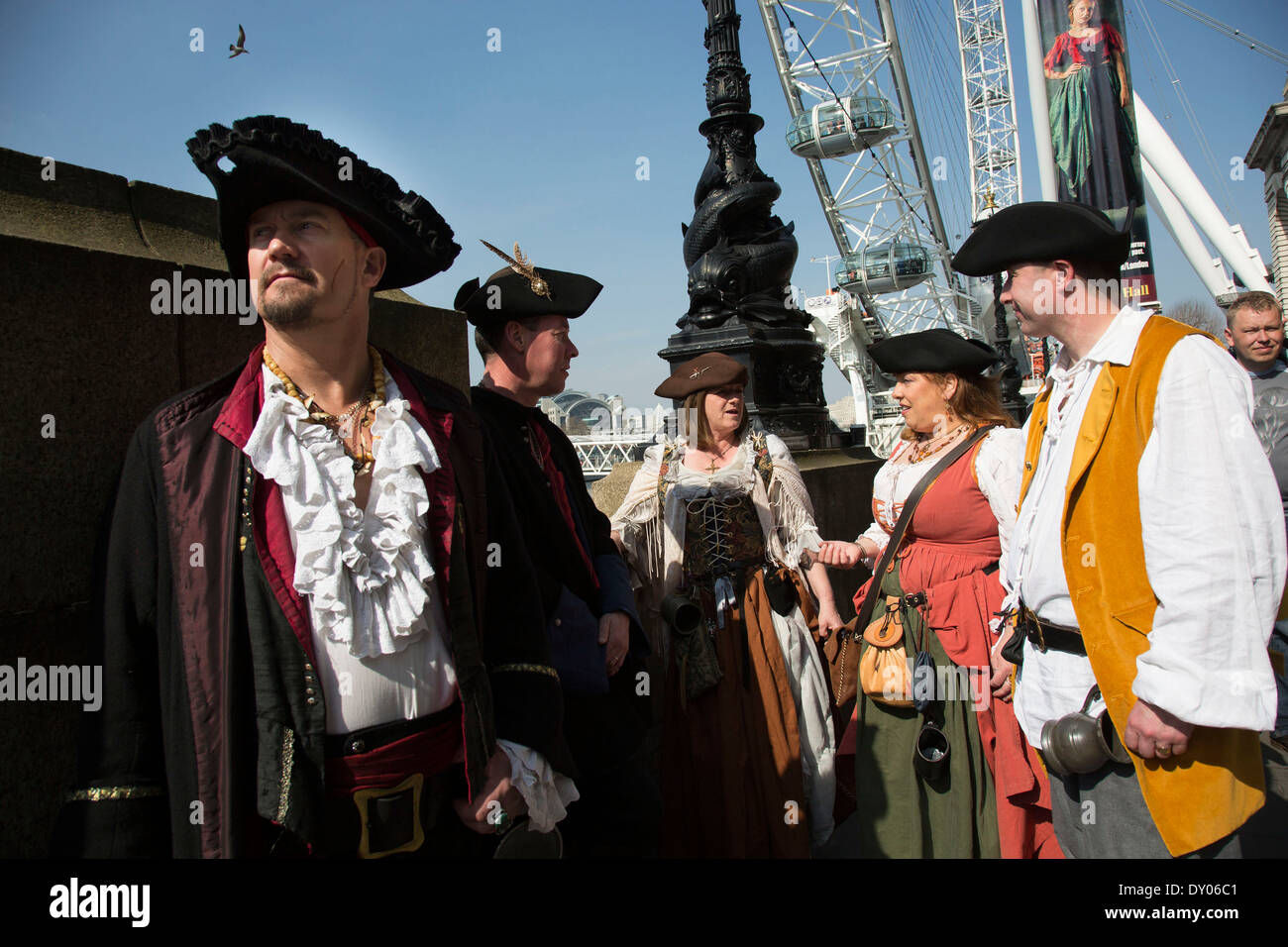 River Rogues Pirate Re-enactment Society gather for a day out on a busy ...