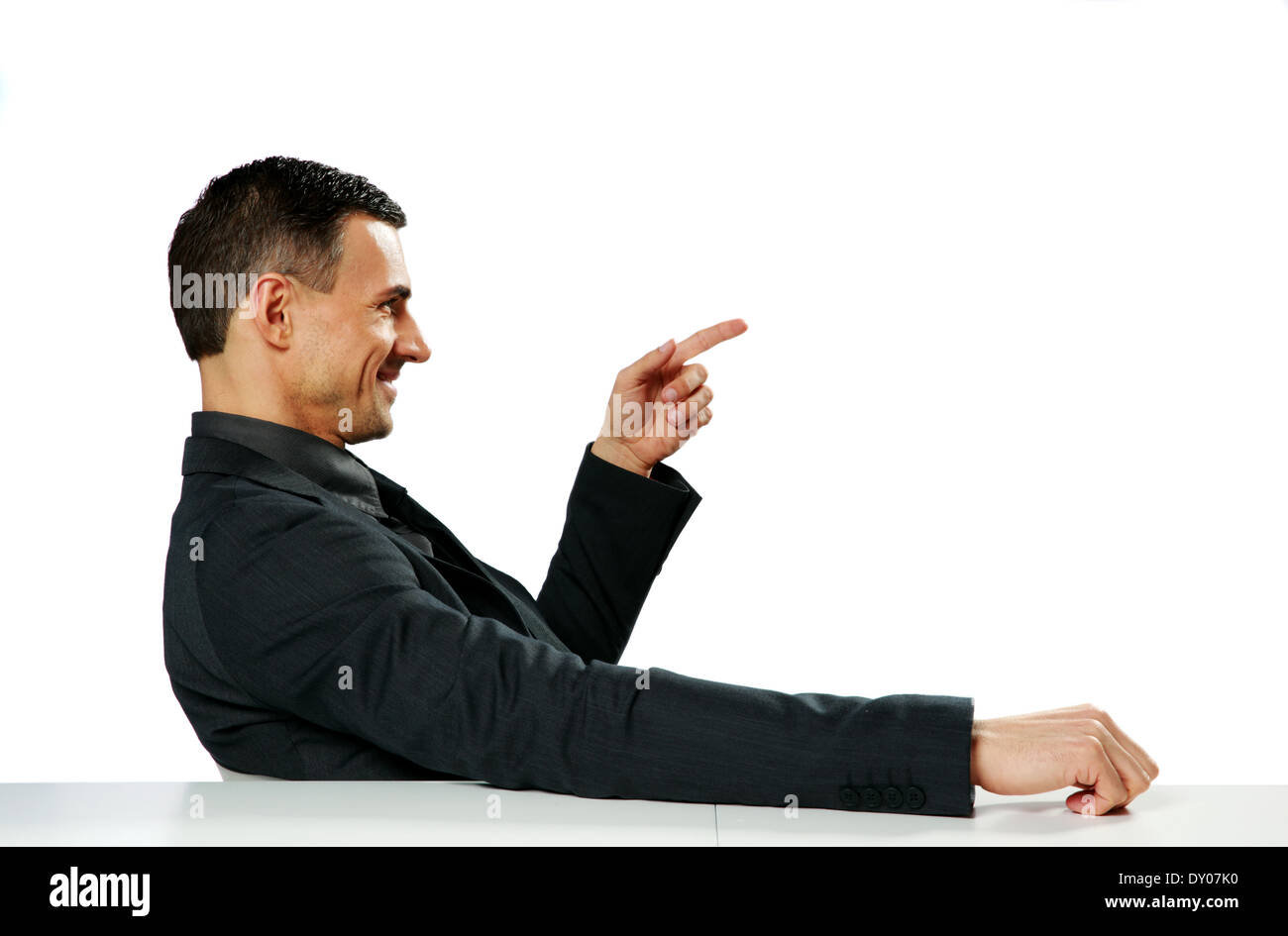 Back view businessman pointing isolated hi-res stock photography and ...