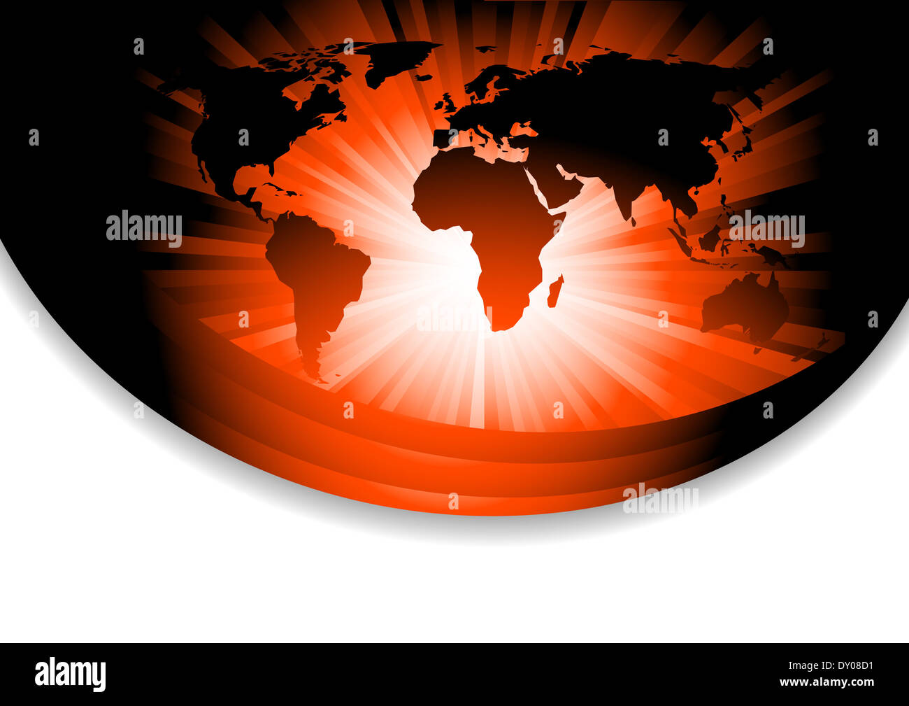 Vector red background with map; clip-art Stock Photo - Alamy