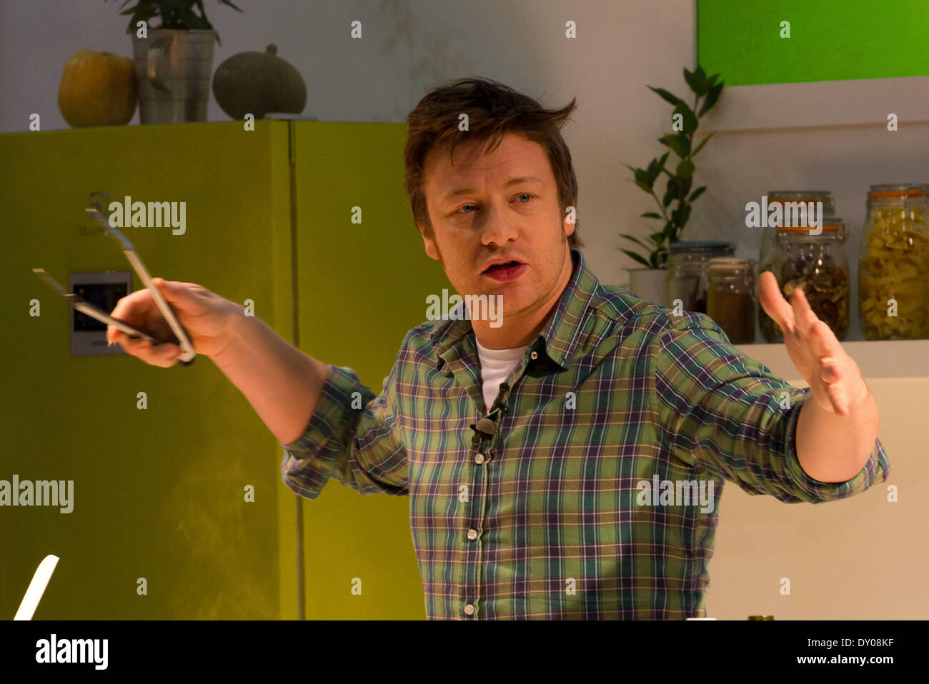 Jamie Oliver's Taste of Christmas Cooking demonstration at the London ...