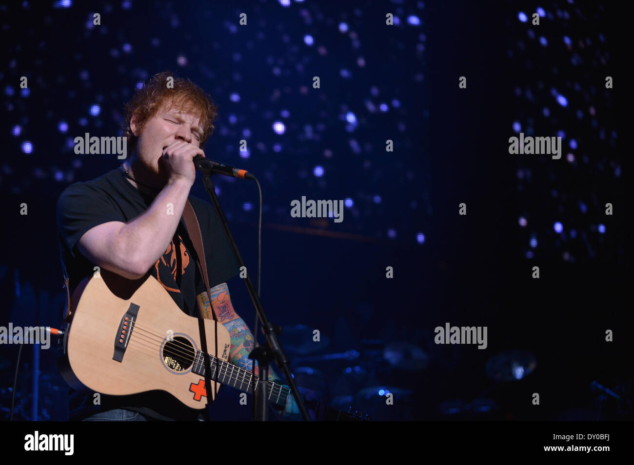 Ed Sheeran performs onstage during the Y100's Jingle Ball 2012 at the ...