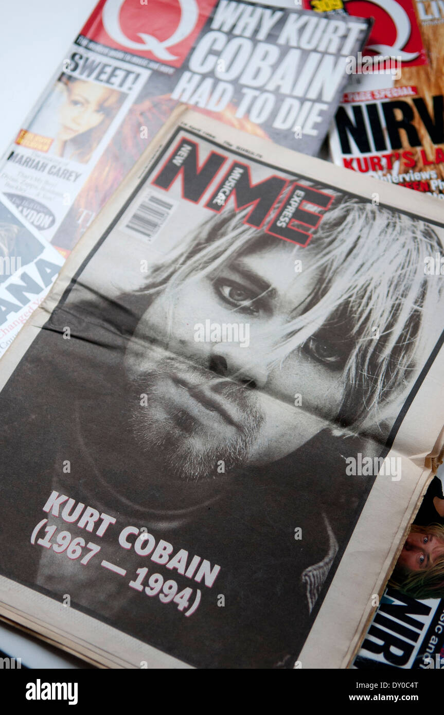 Copy of the NME from 16th April 1994 announcing the death of the ...