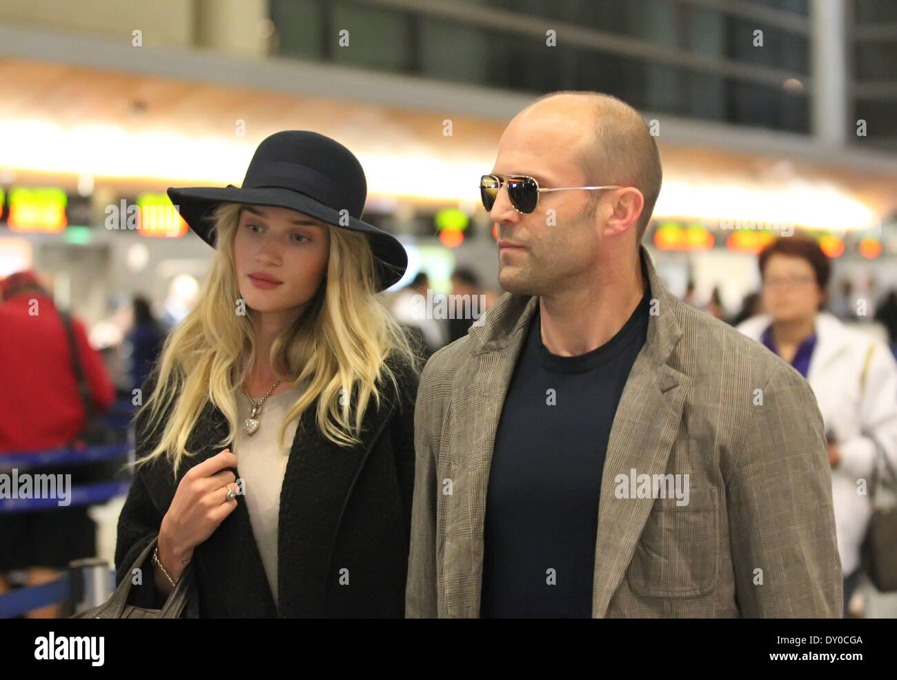 Jason Statham and his girlfriend Rosie Huntington-Whiteley arrive at ...