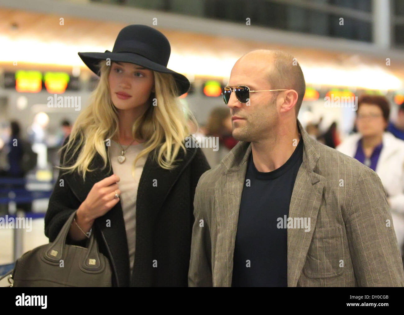 Jason Statham and his girlfriend Rosie Huntington-Whiteley arrive at ...