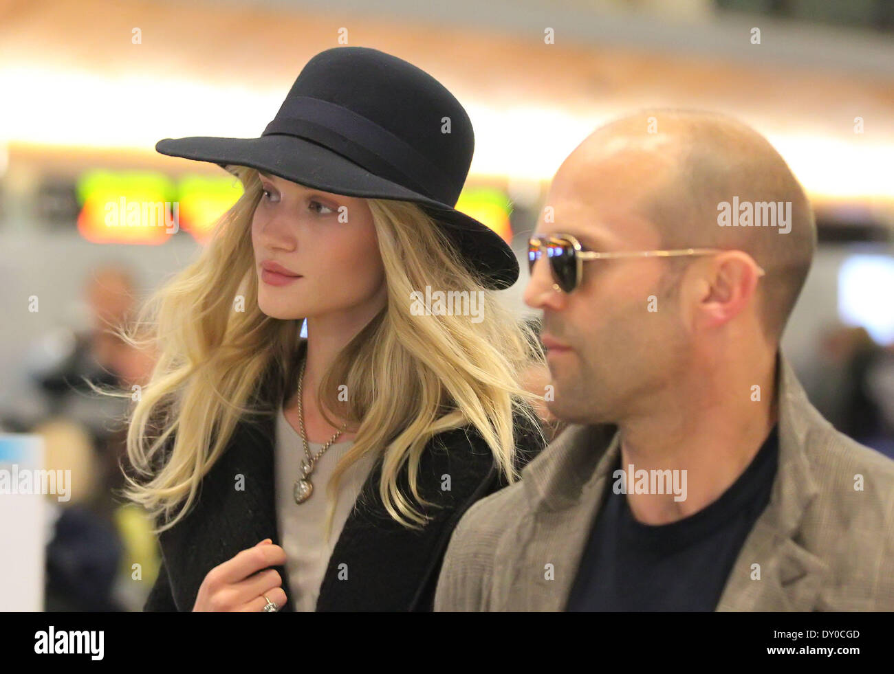 Jason Statham and his girlfriend Rosie Huntington-Whiteley arrive at ...