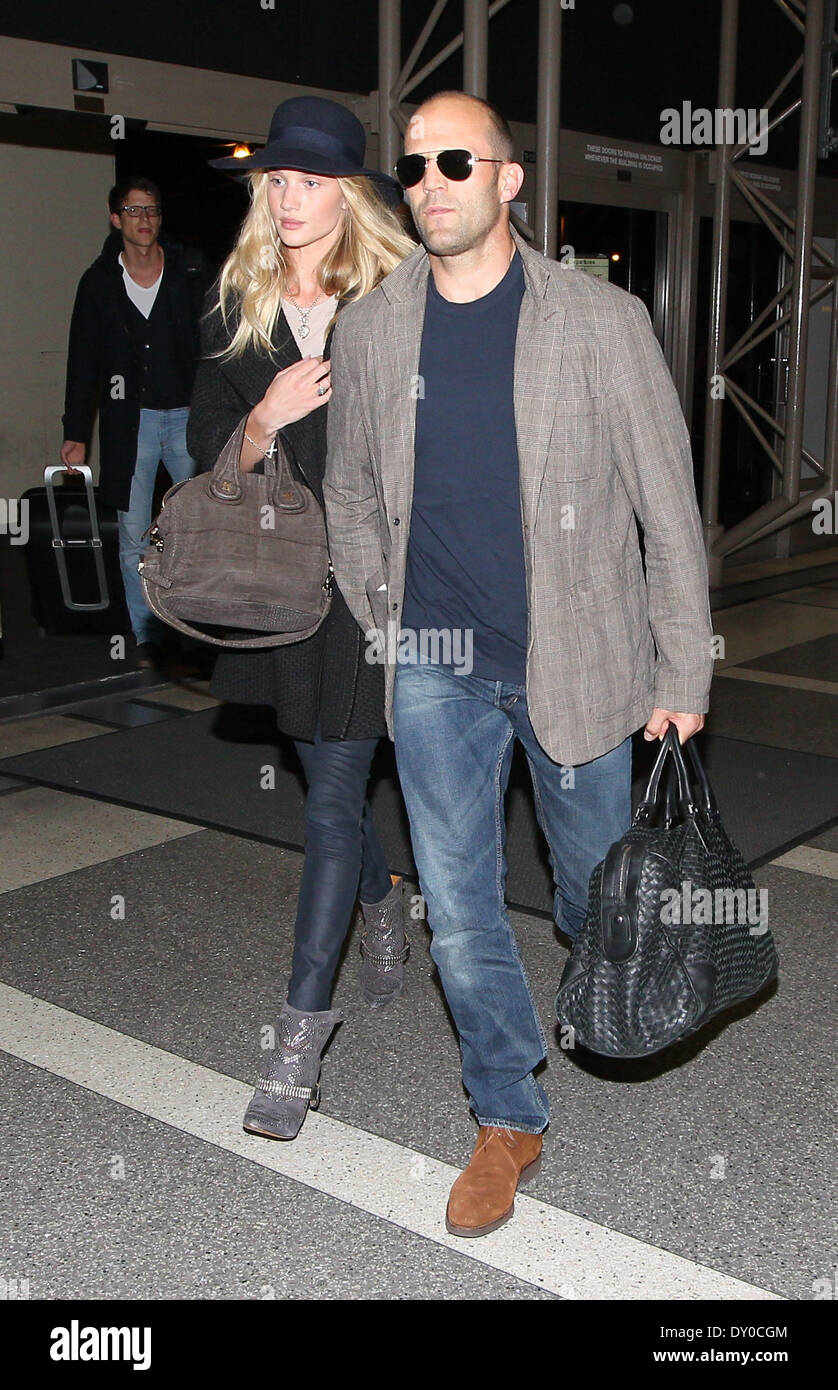 Jason Statham and his girlfriend Rosie Huntington-Whiteley arrive at ...