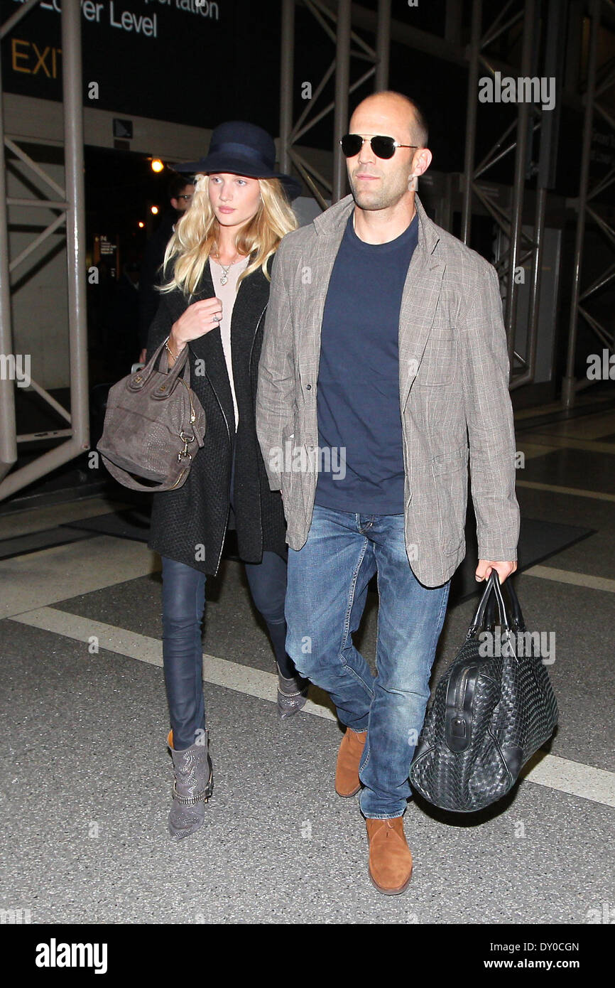 Jason Statham and his girlfriend Rosie Huntington-Whiteley arrive at ...