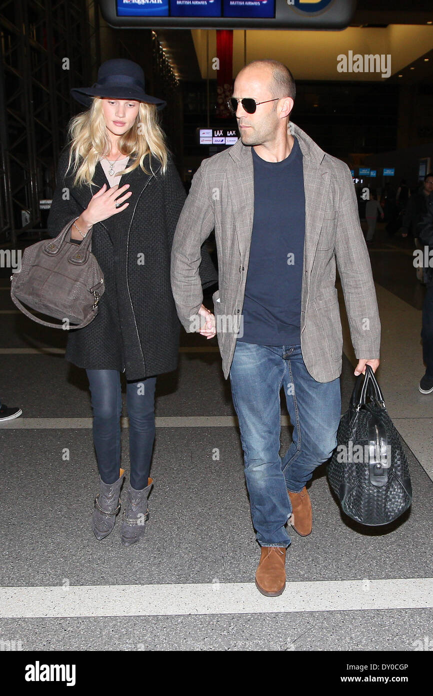 Jason Statham and his girlfriend Rosie Huntington-Whiteley arrive at ...
