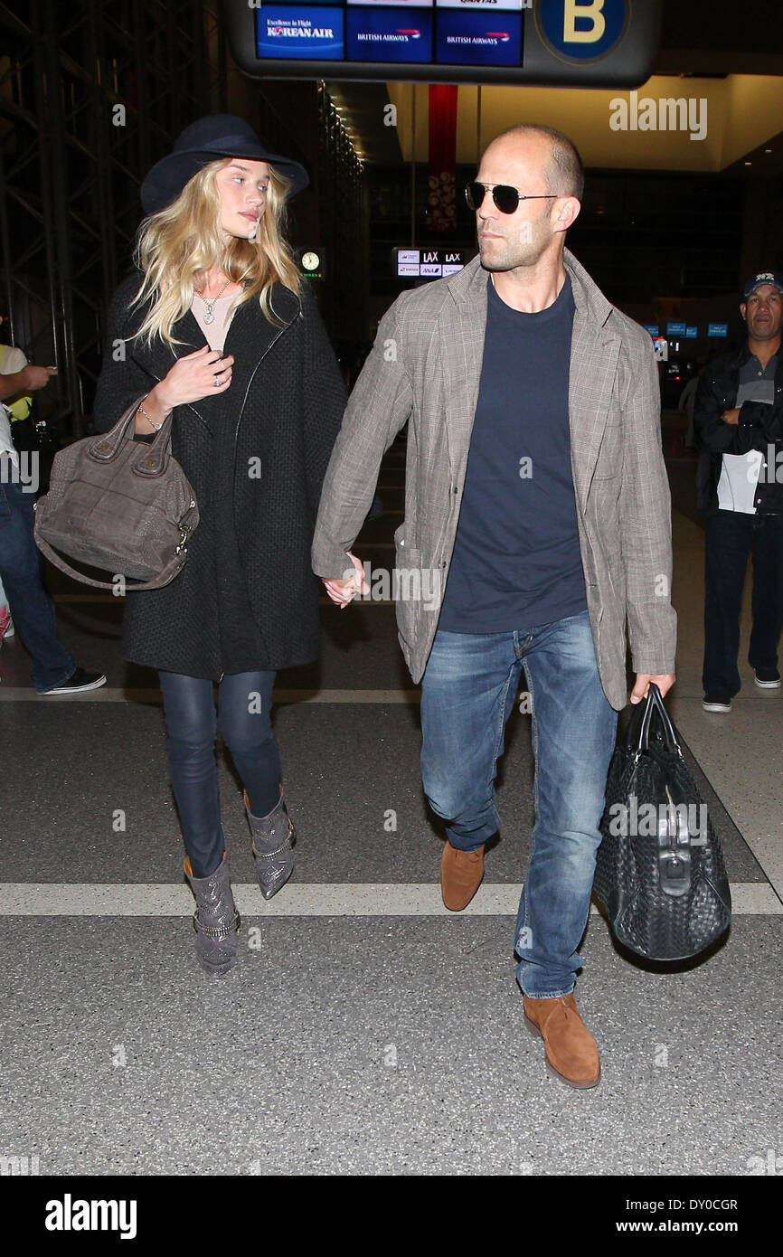 Jason Statham and his girlfriend Rosie Huntington-Whiteley arrive at ...