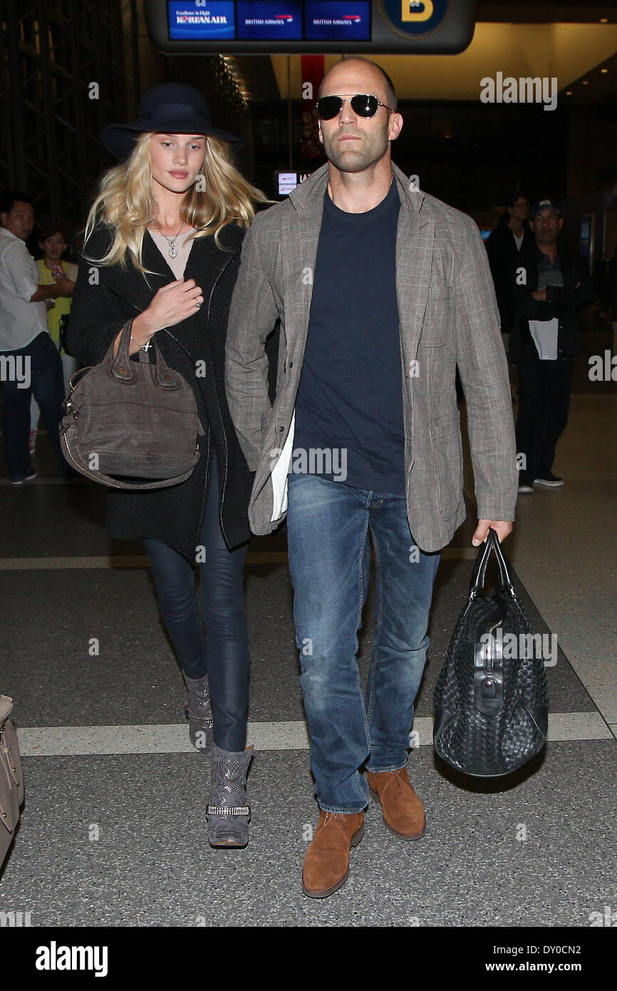 Jason Statham and his girlfriend Rosie Huntington-Whiteley arrive at ...