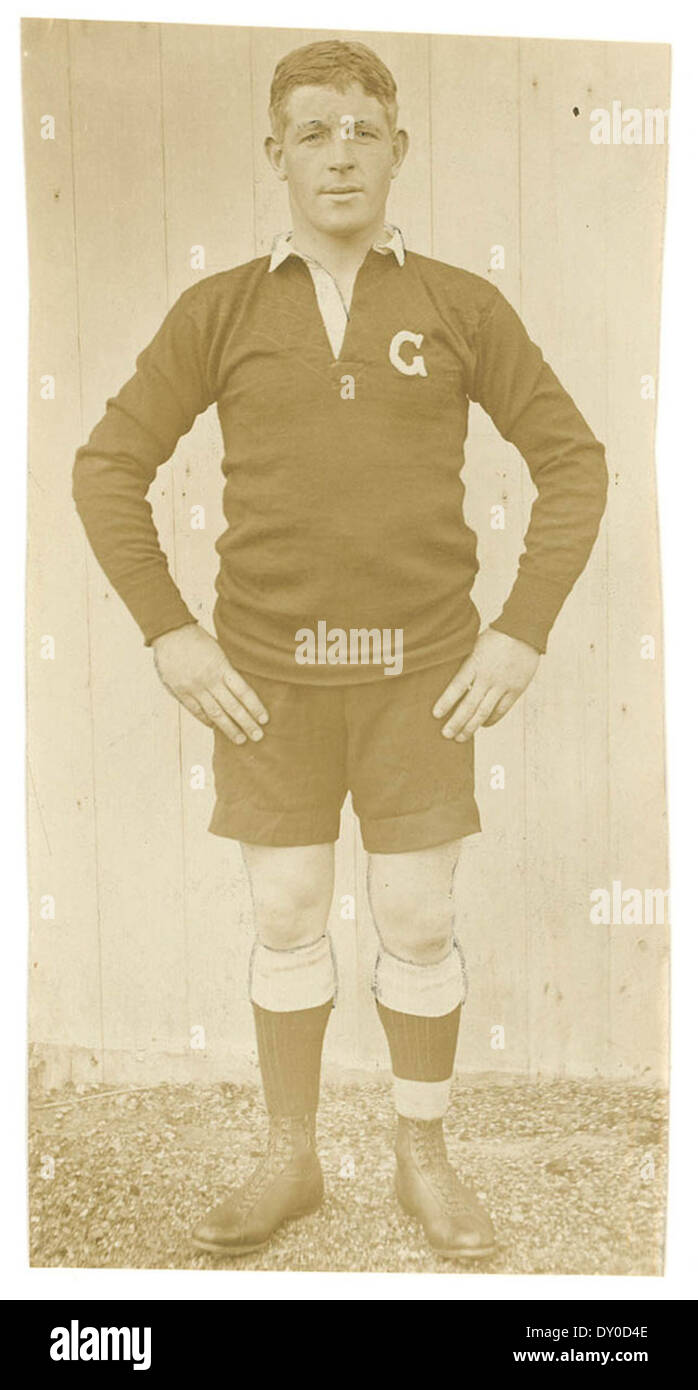 This vintage photograph shows Bert Gray, a forward for the Glebe rugby ...