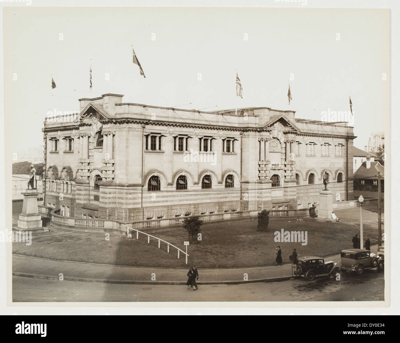 The exterior view of the Mitchell Library in 1935, showcasing its ...