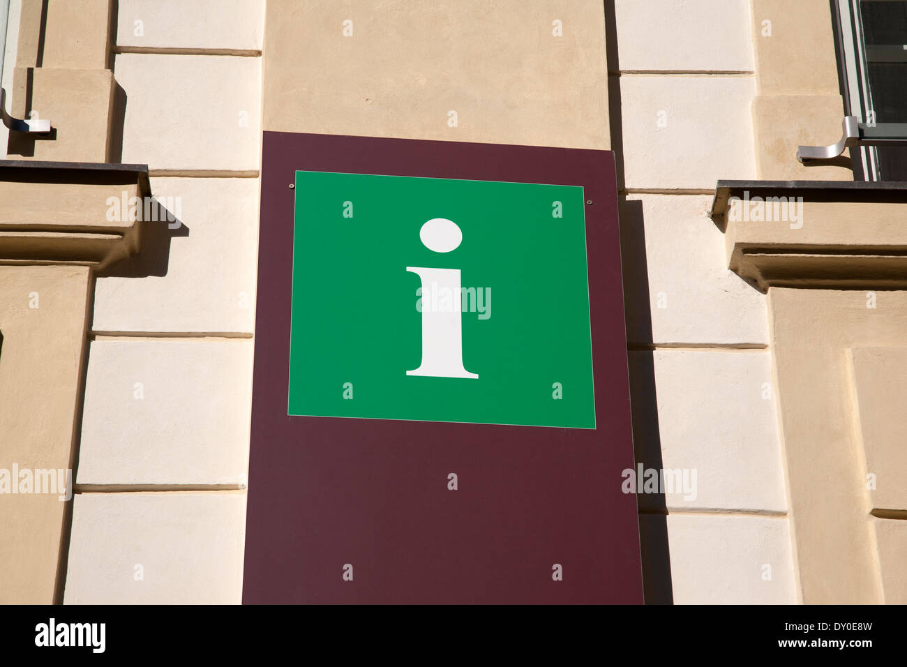 Green Information Sign in Urban Setting Stock Photo - Alamy