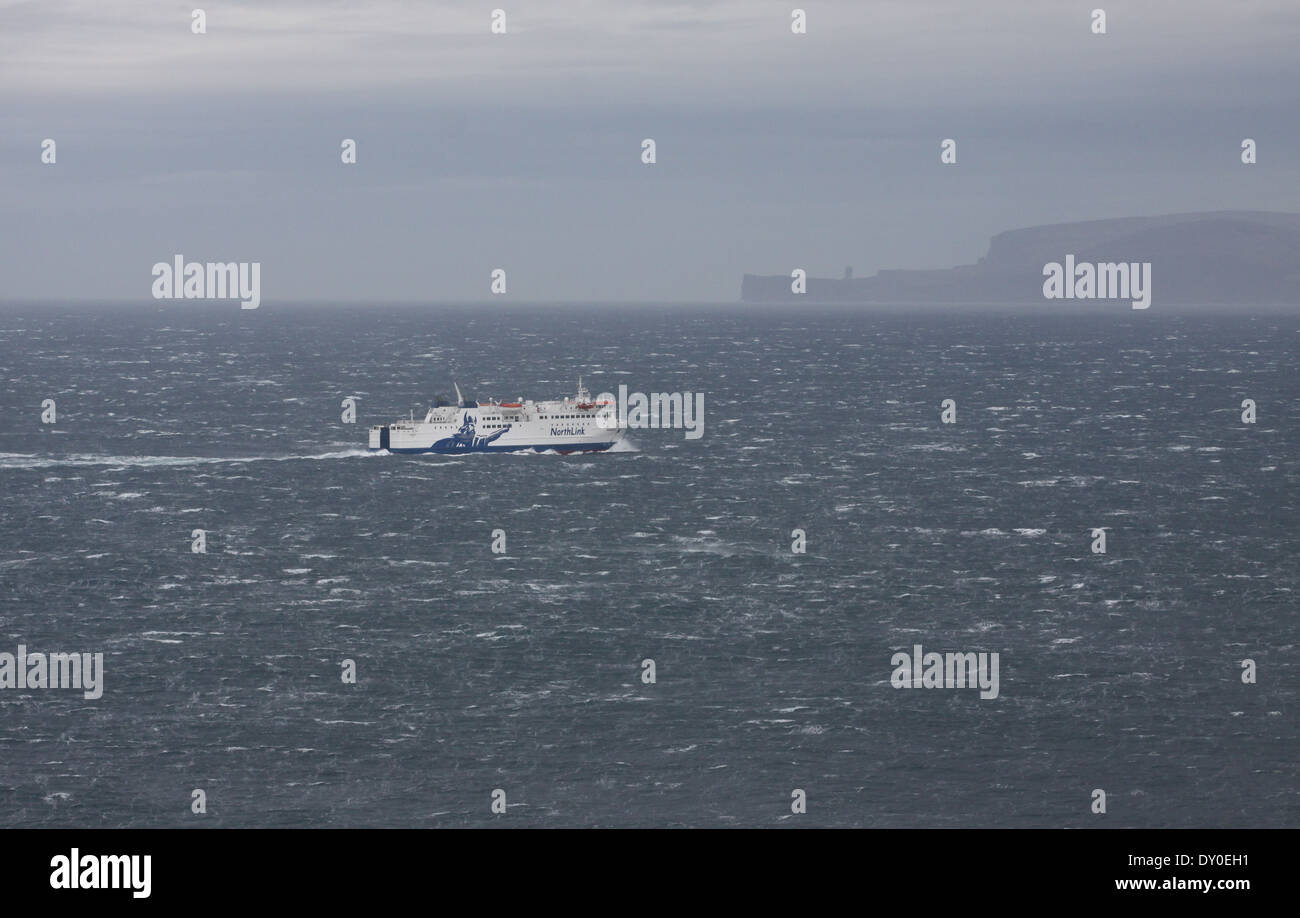 Northlink ferry MV Hamnavoe crossing Pentland Firth to Orkney Scotland ...