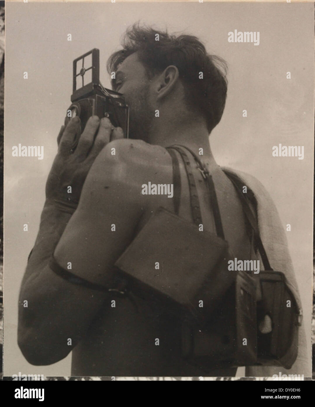 This photograph shows Max Dupain with his cameras, taken by Olive ...