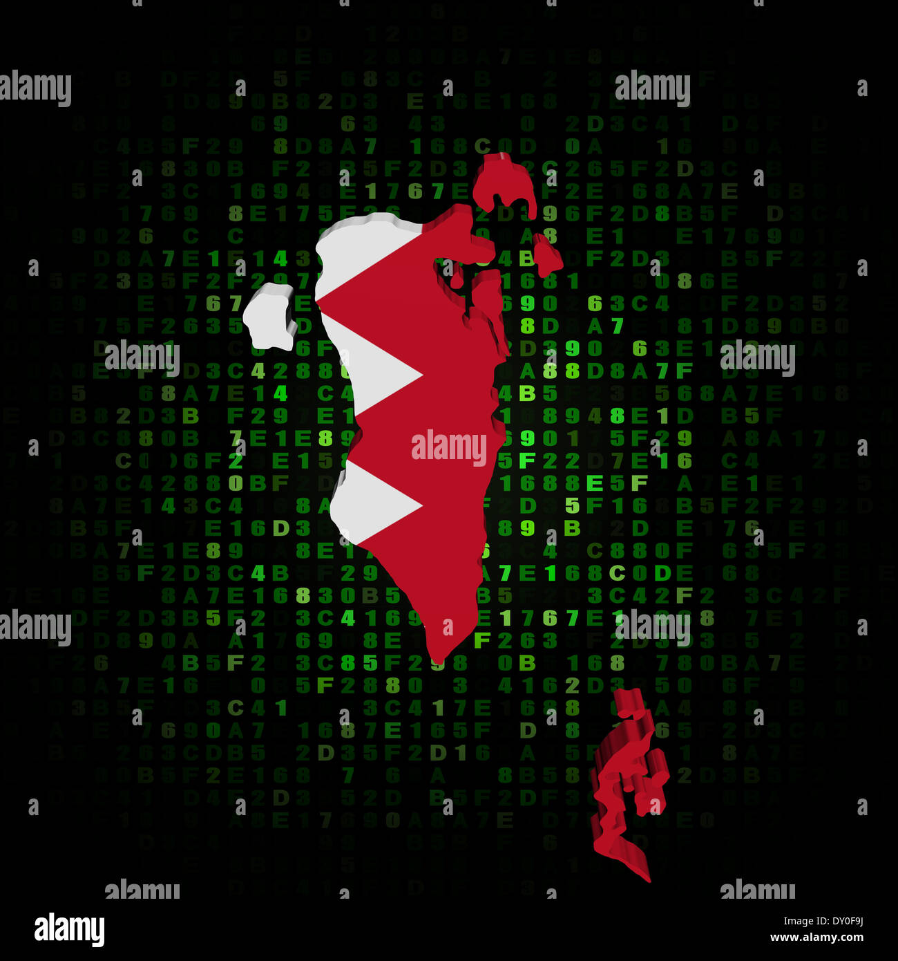 Bahrain map flag on hex code illustration Stock Photo - Alamy