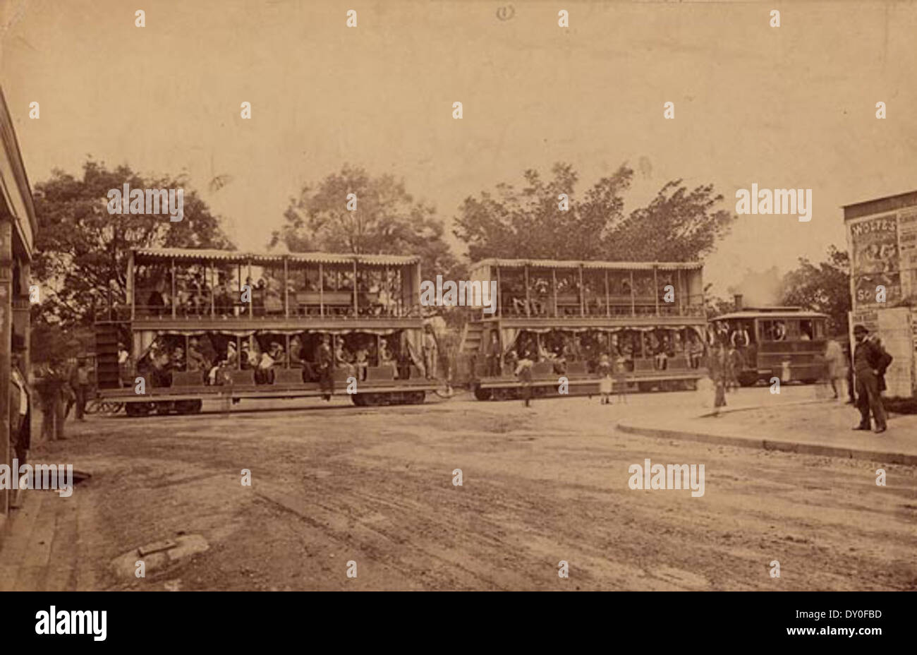 A historic image of Market Street, San Francisco, in 1879, showing ...