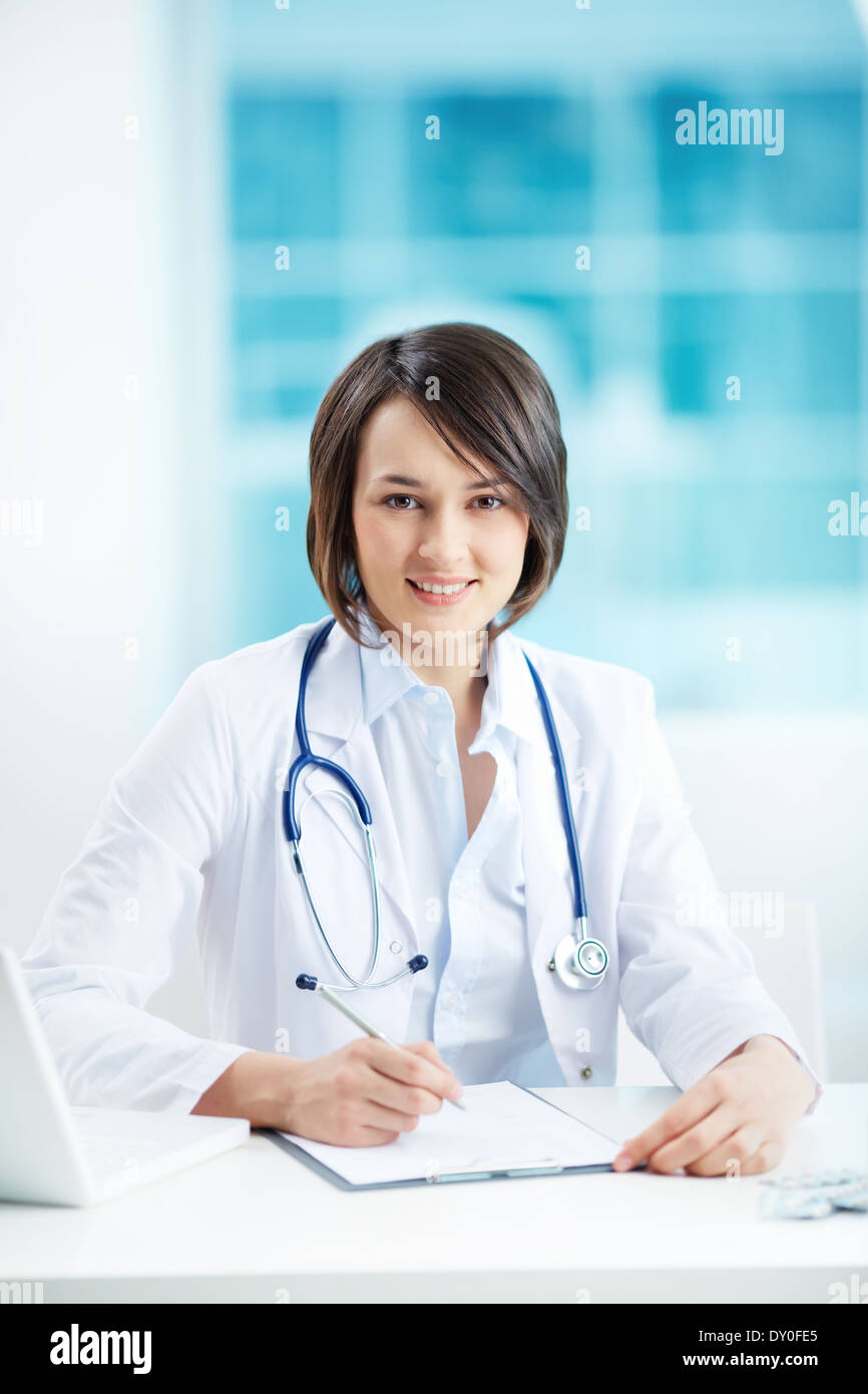 Vertical portrait young intern hi-res stock photography and images - Alamy