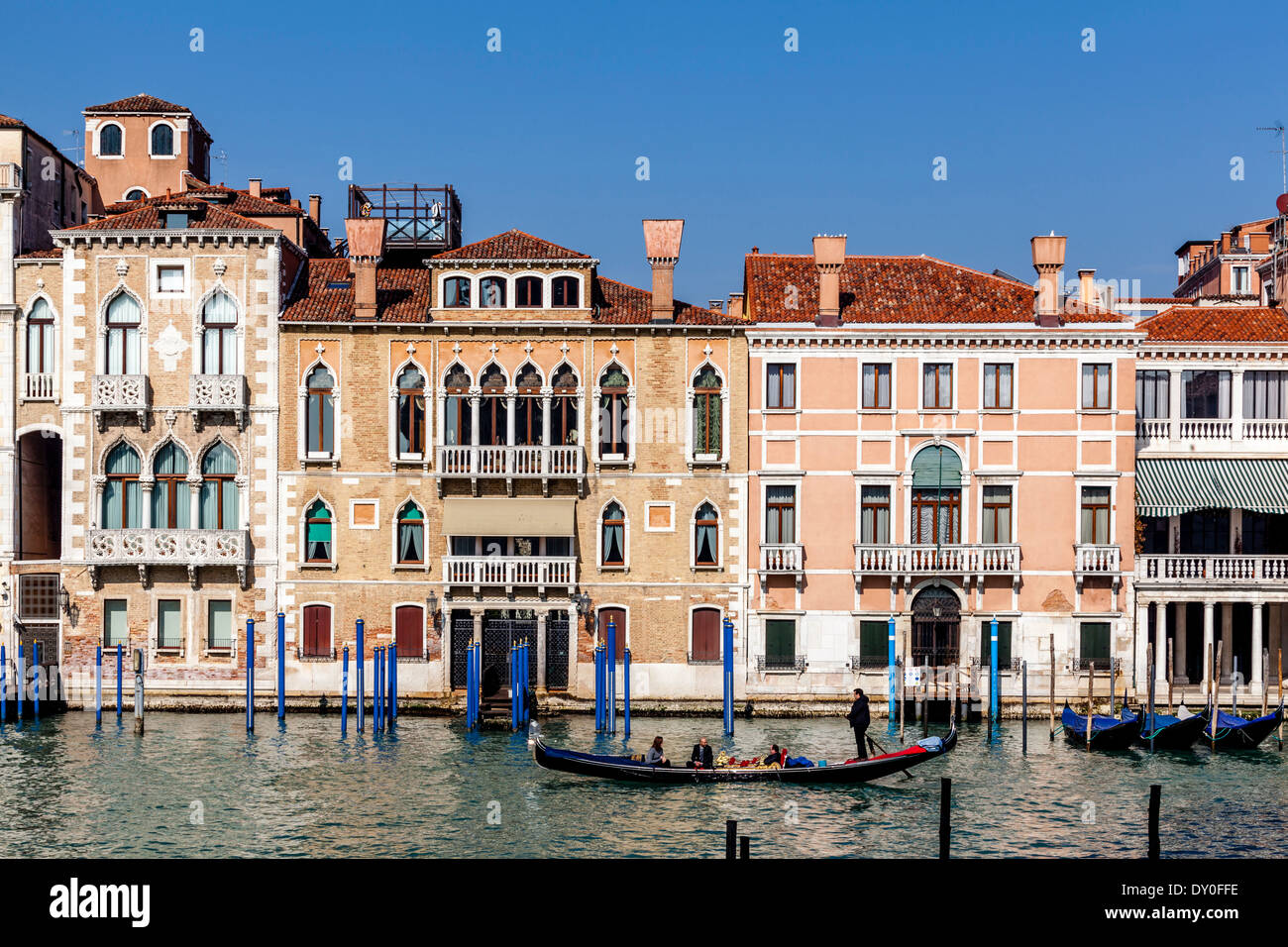 Venetian Architecture Along The Grand Canal, Venice, Italy Stock Photo ...
