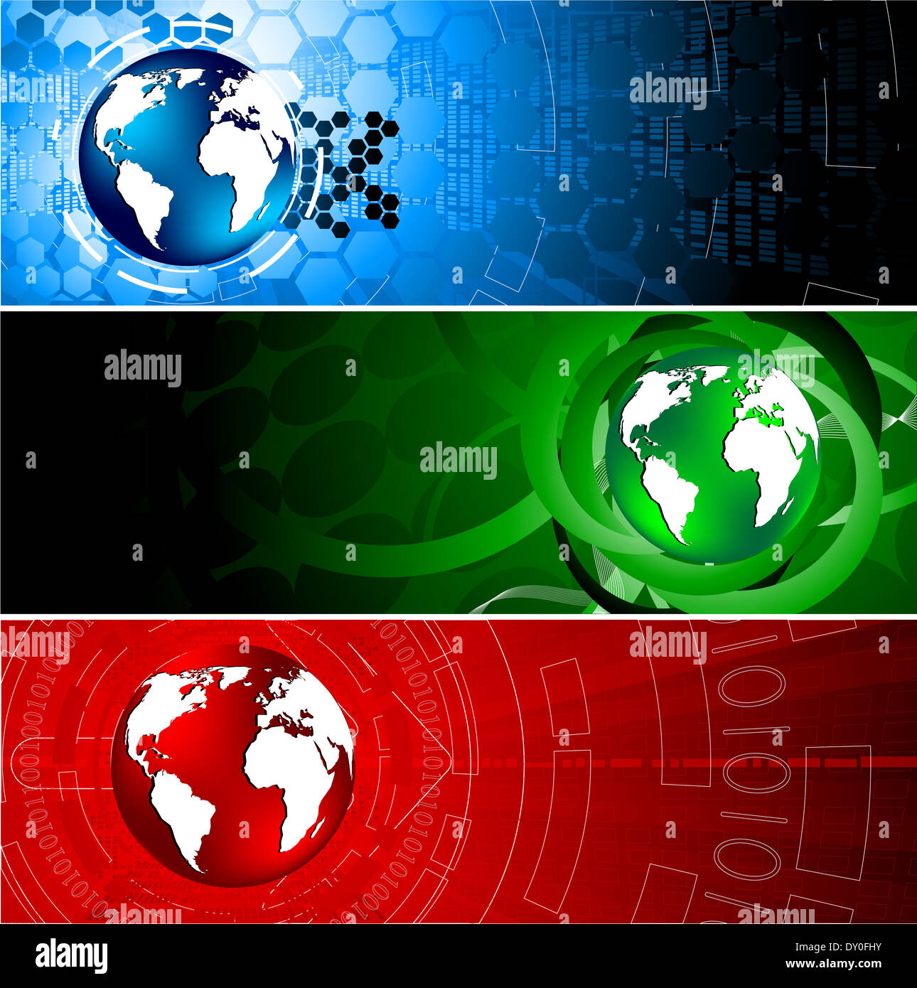 Vector tech colorful banners; clip-art Stock Photo - Alamy
