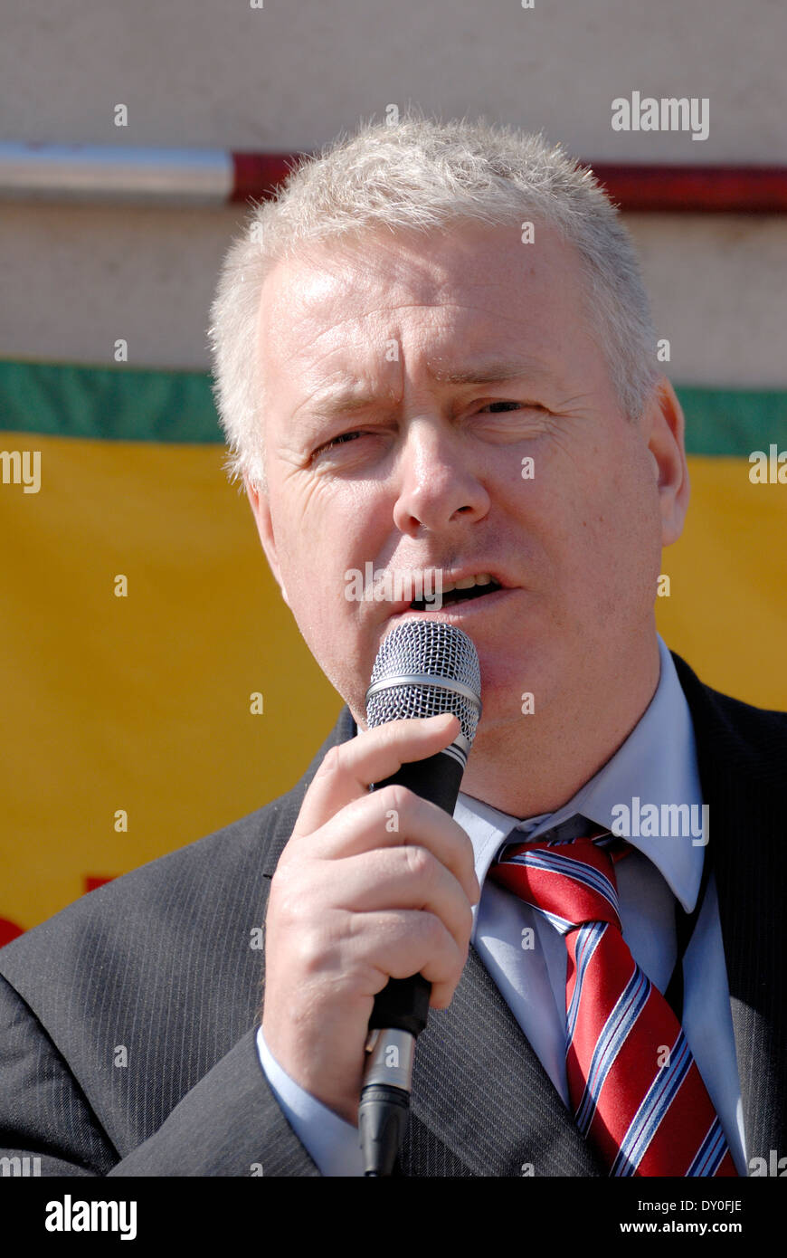 Ian Lavery MP (Labour member for Wansbeck) speaking at a protest Stock ...