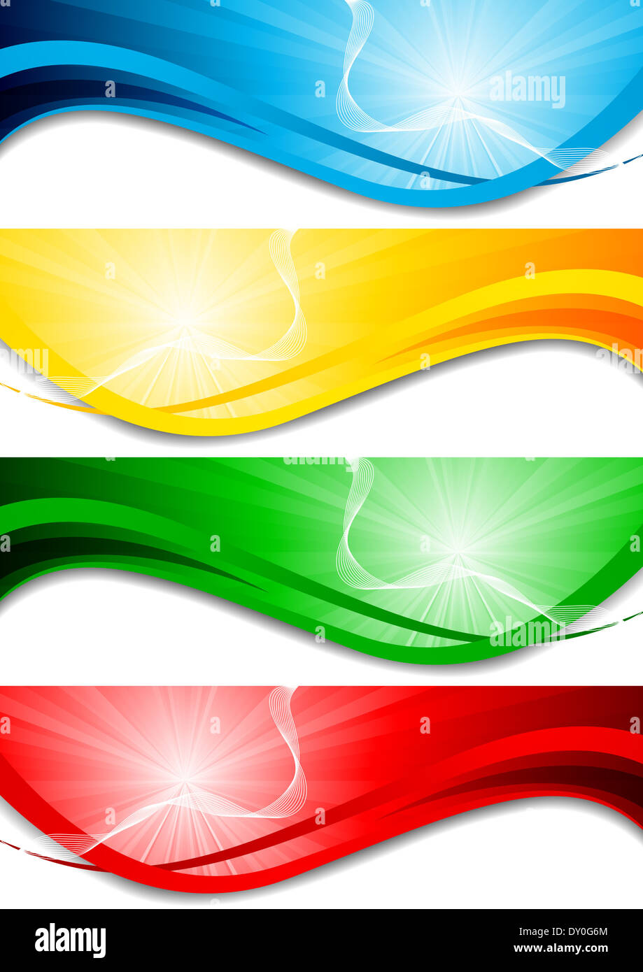 Vector set of bright wave banners; clip-art Stock Photo - Alamy