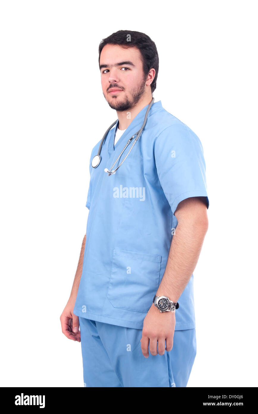 Doctor isolated against a white background Stock Photo - Alamy