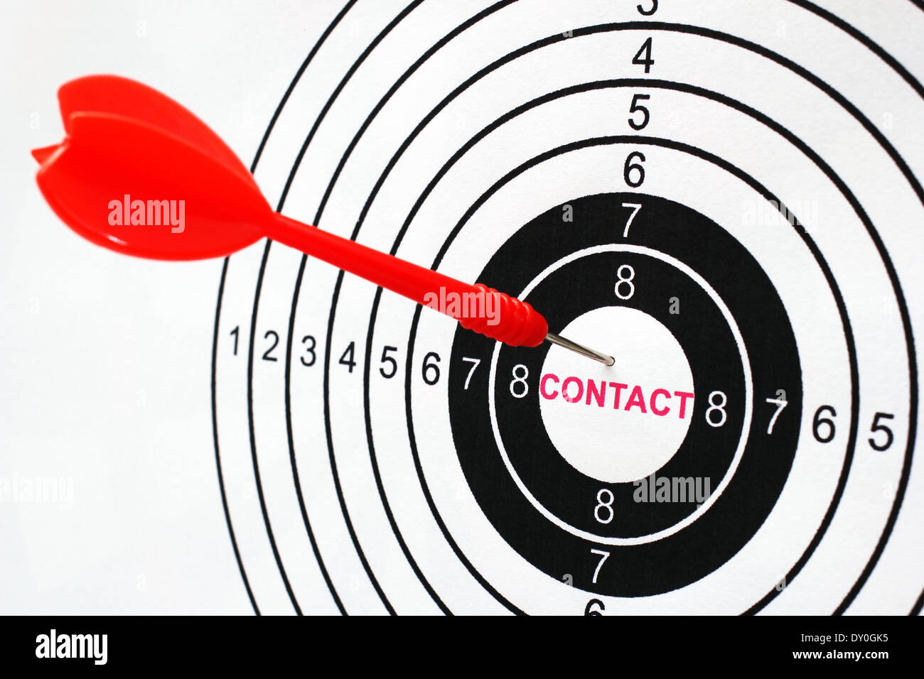 Contact text in target Stock Photo - Alamy