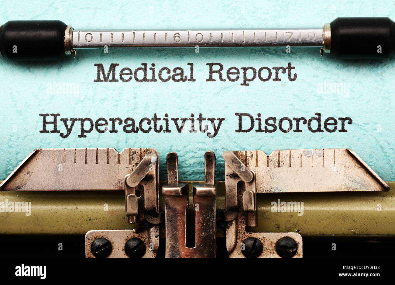 Medical Report Hyperactivity Disorder text on typing machine Stock ...
