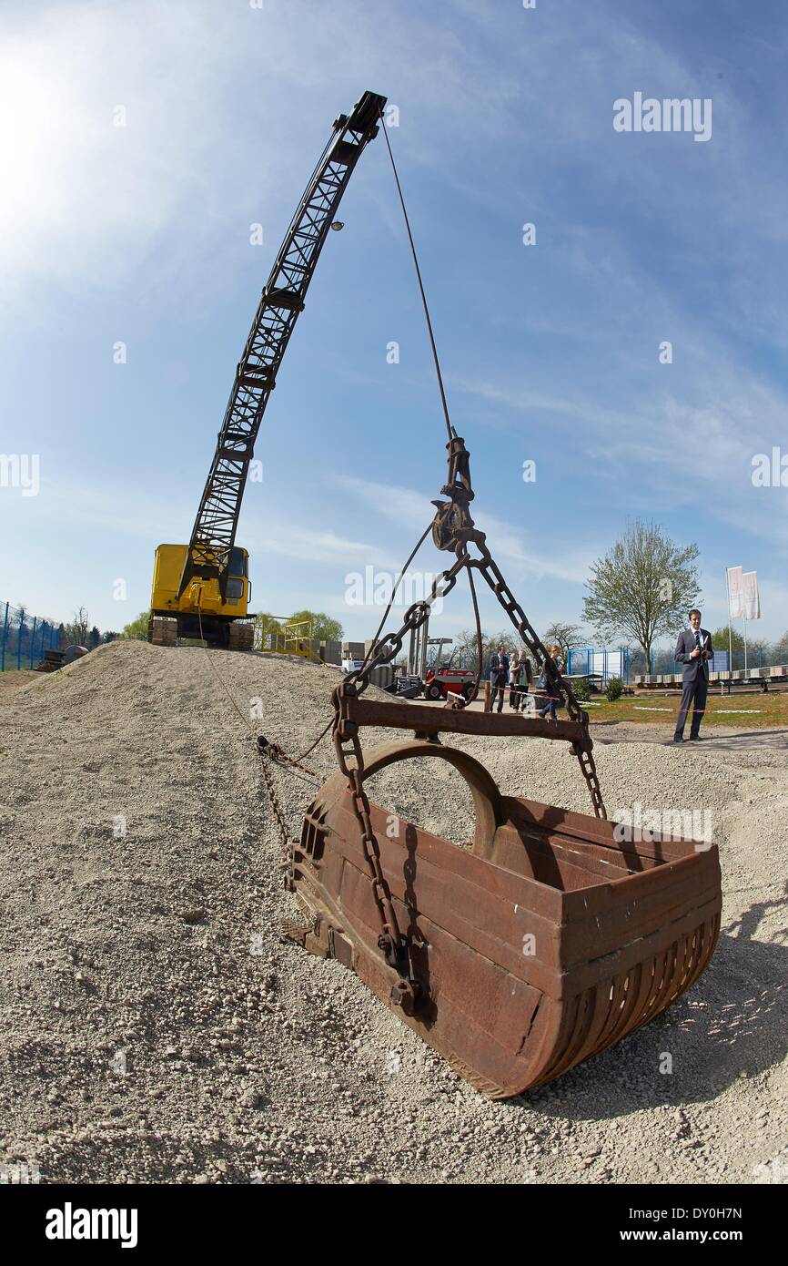 Historic mining machines are pictured at the museum of the pumice ...