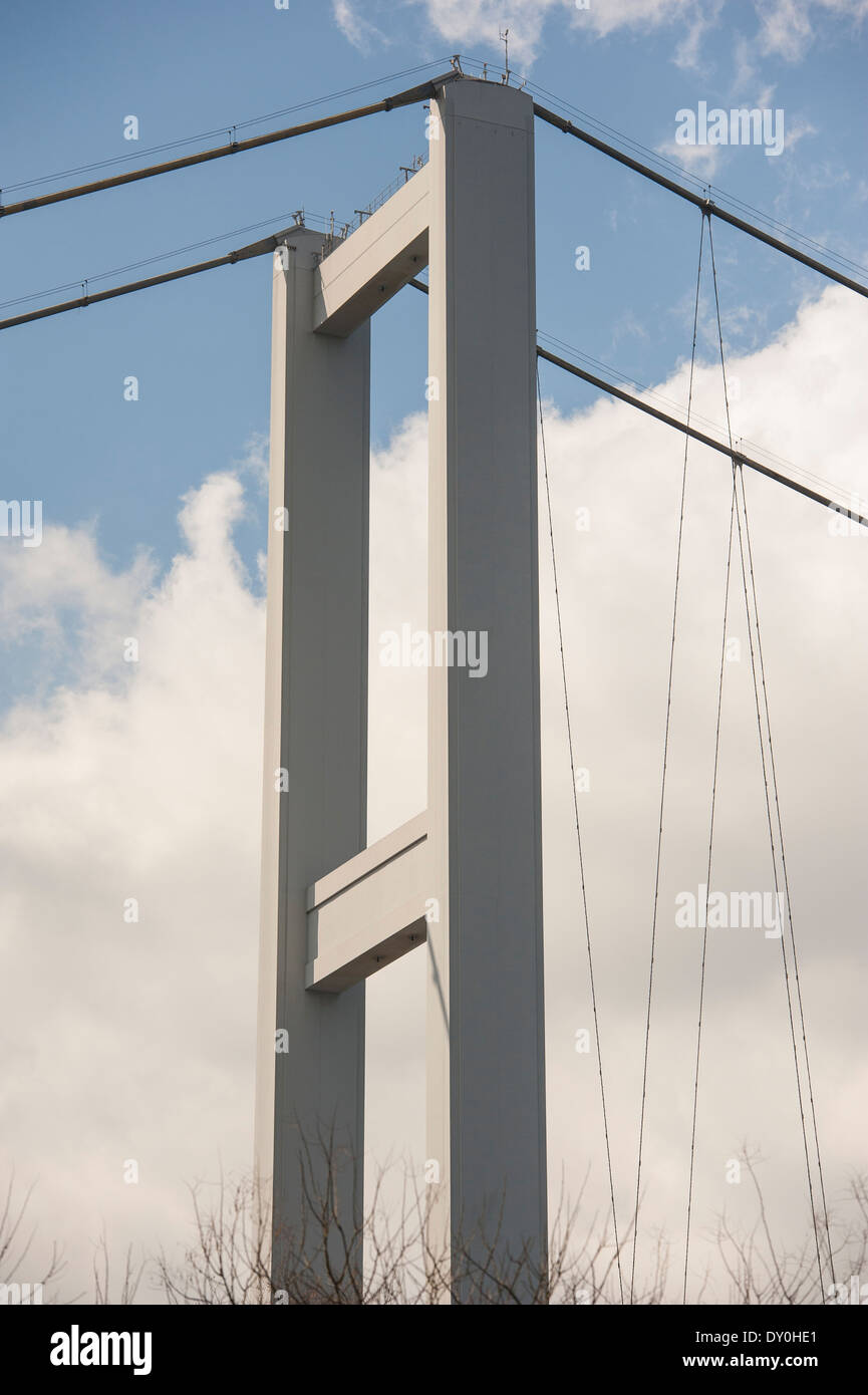 Large support tower structure of a suspension bridge Stock Photo - Alamy