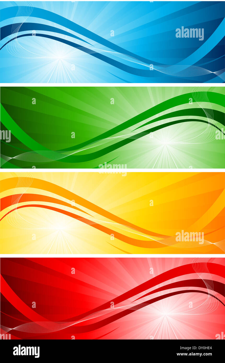 Vector set of bright banners; clip-art Stock Photo - Alamy