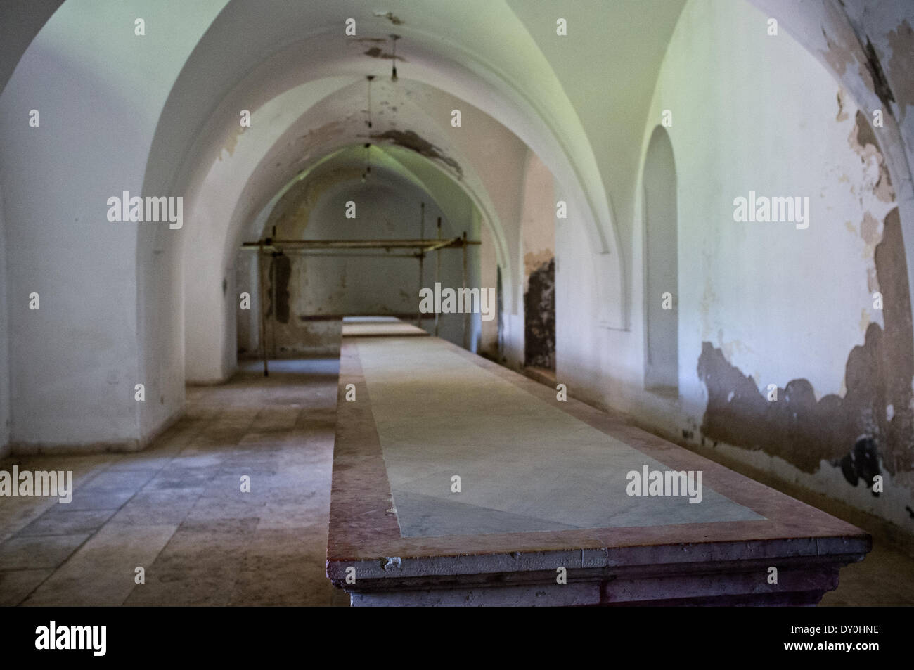 The old dining room in the Greek Orthodox Monastery of the Holy Cross ...