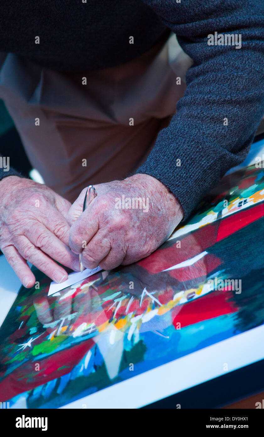 artist hands signing painting Stock Photo - Alamy