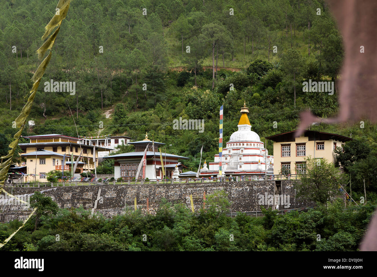 Eastern Bhutan, Mongar, chorten outside Buddhist monastery Stock Photo ...