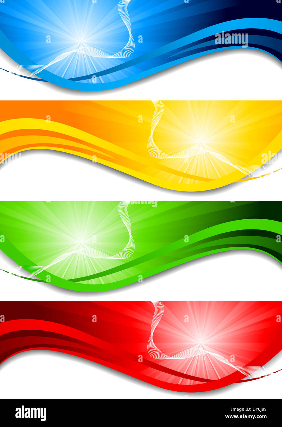 Vector set of bright wave banners; clip-art Stock Photo - Alamy