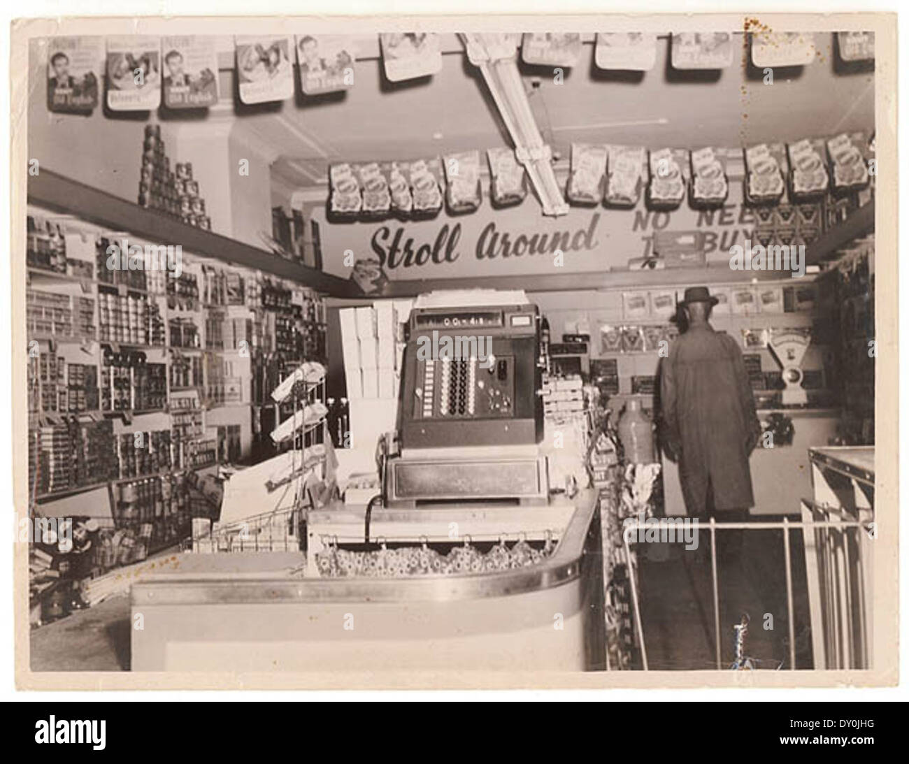 This photograph from the 1930s shows the interior of a self-serve ...