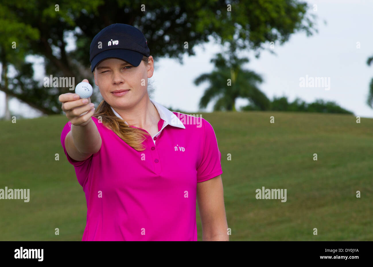 Maude Aimee LeBlanc woman golfer from Canada golfing in Weston, Florida ...