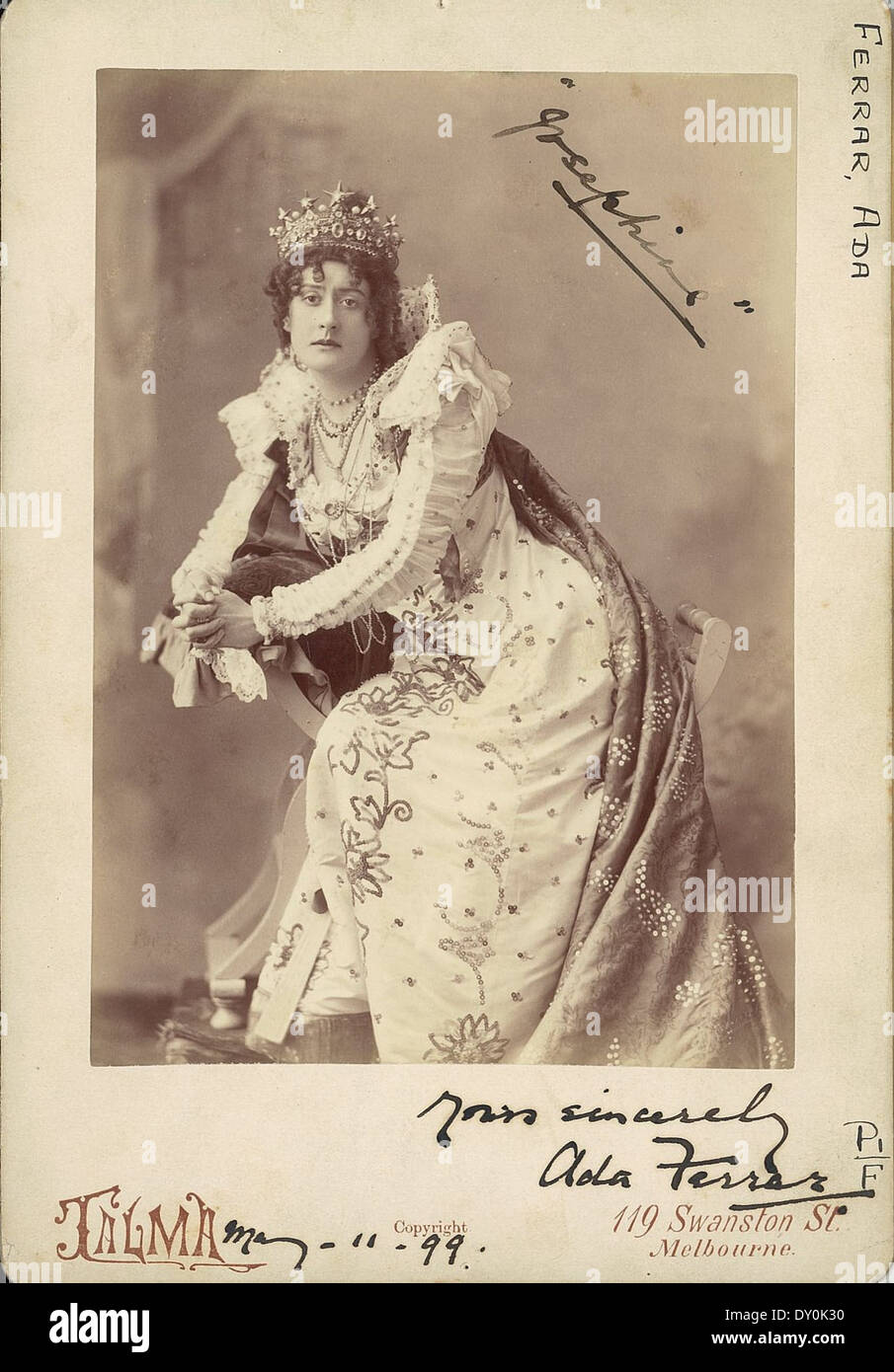 This 1899 photograph shows Ada Ferrar portraying Empress Josephine in ...