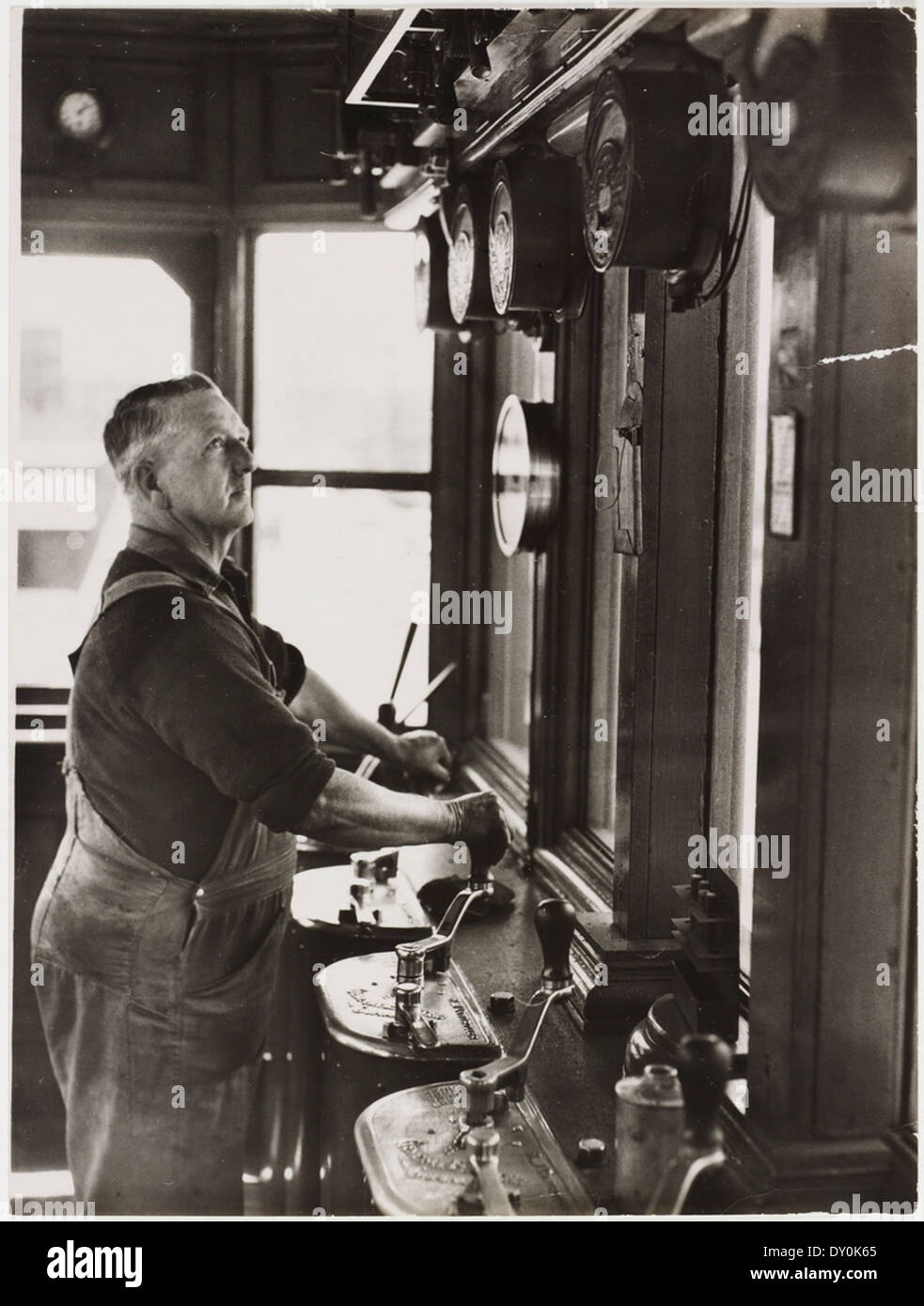 A photograph of the driver of the Pyrmont Opening Bridge, captured by ...