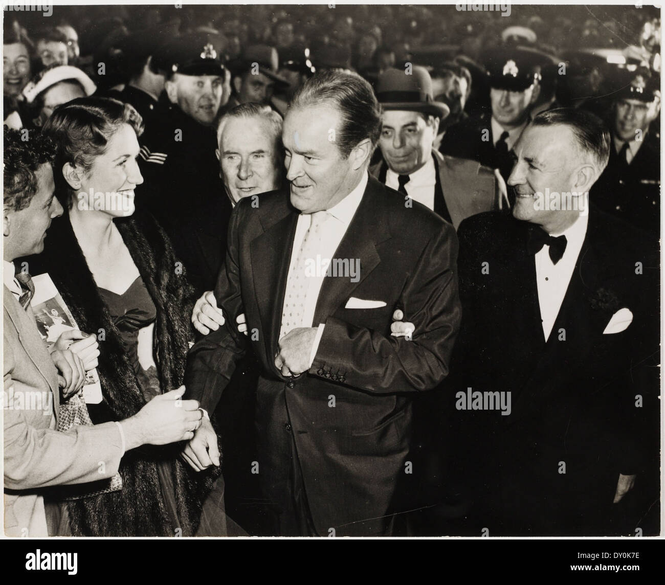 A photo from the 1950s capturing comedian Bob Hope alongside Mel Lawton ...