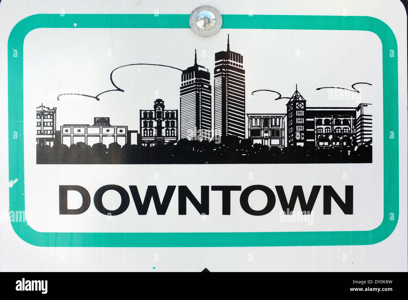 A Downtown city sign Stock Photo - Alamy