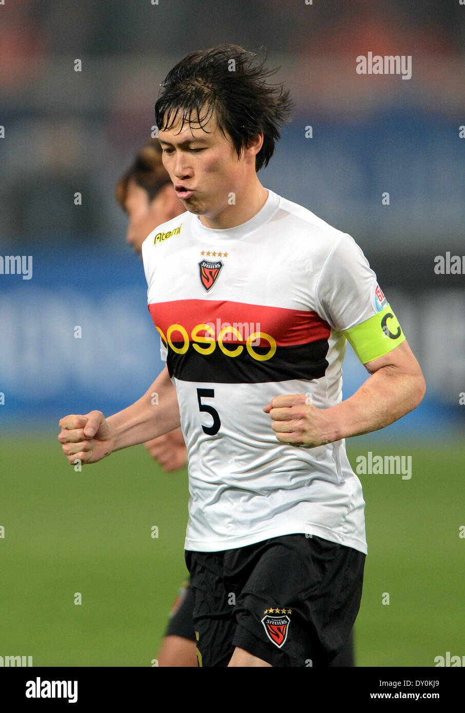 Jinan, China's Shandong Province. 2nd Apr, 2014. Kim Tae-su of South ...