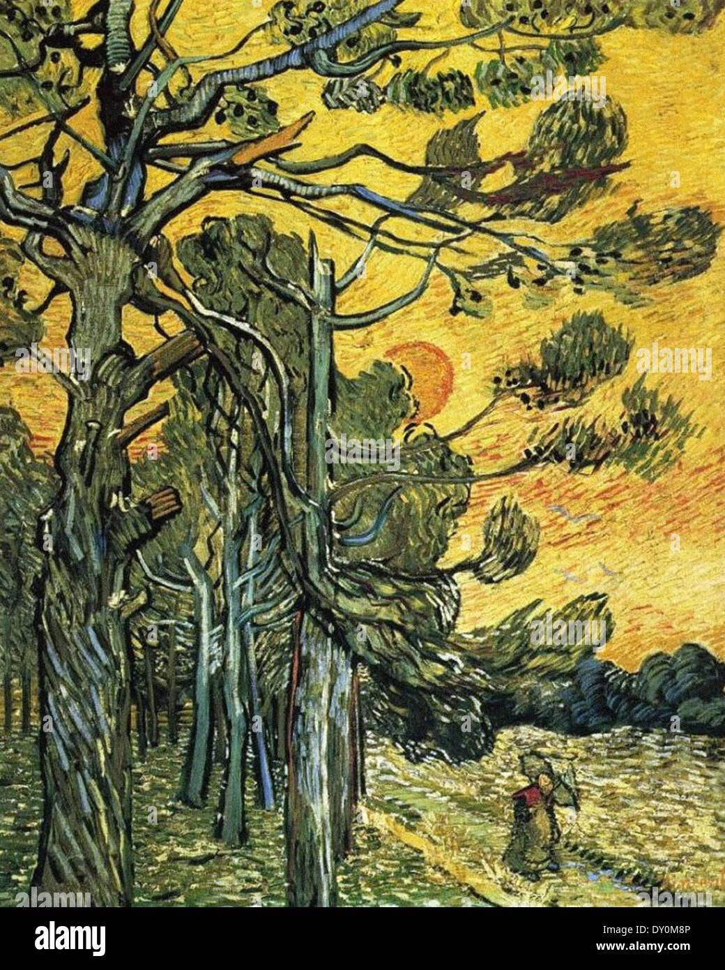 Vincent van Gogh Pine Trees Against an Evening Sky Stock Photo - Alamy