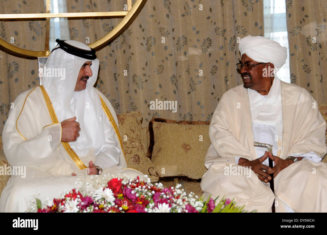 Khartoum, Sudan. 2nd Apr, 2014. Sudanese President Omar al-Bashir (R ...