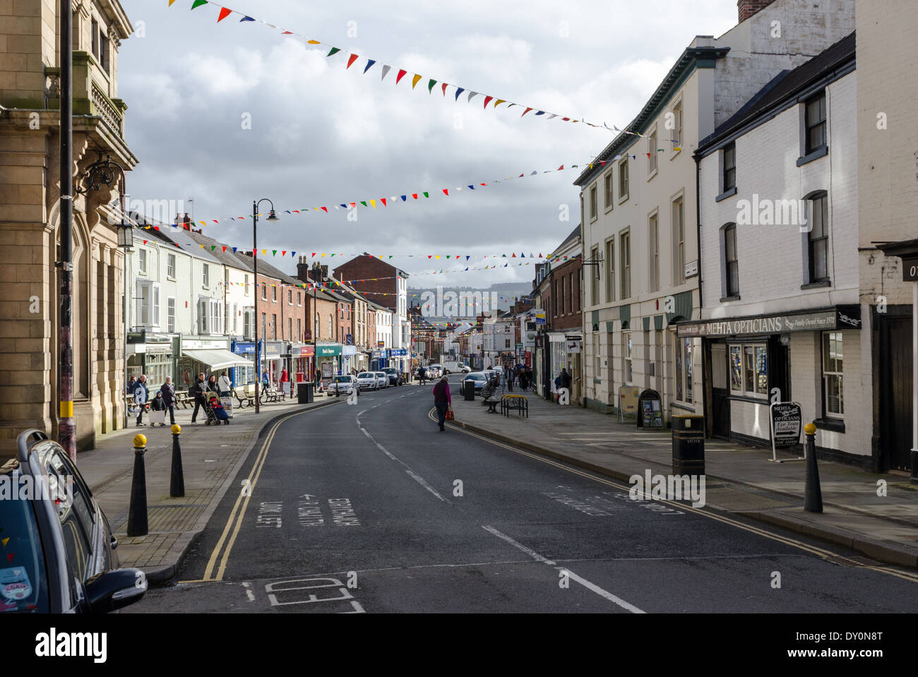 View along Broad Street, Welshpool, Powys, Wales Stock Photo - Alamy