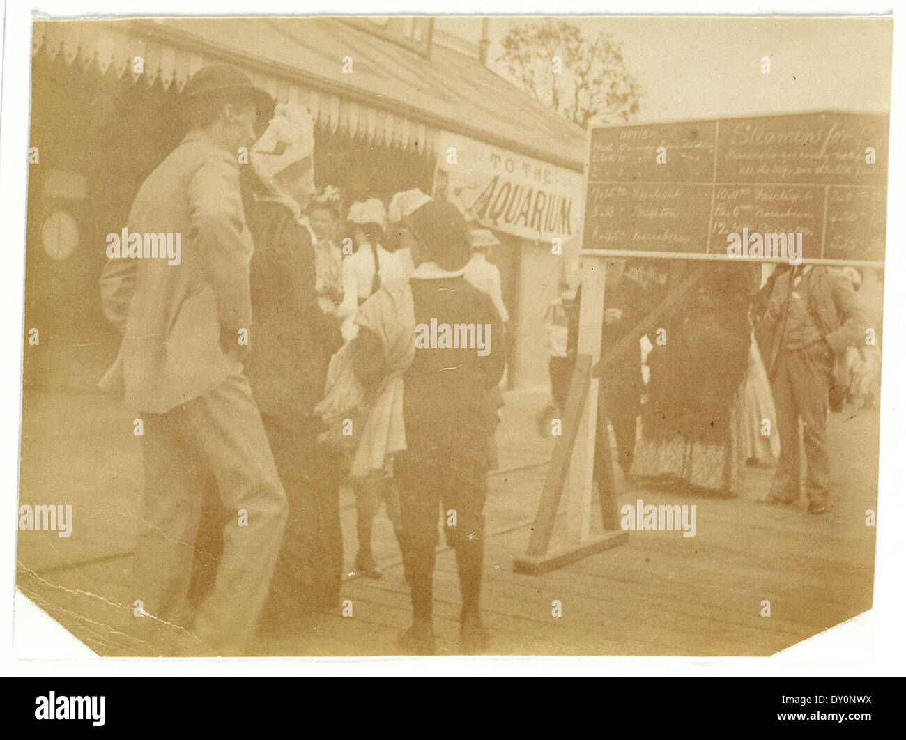 A historic photograph from 1885-1890 showing the Manly Ferry Wharf in ...