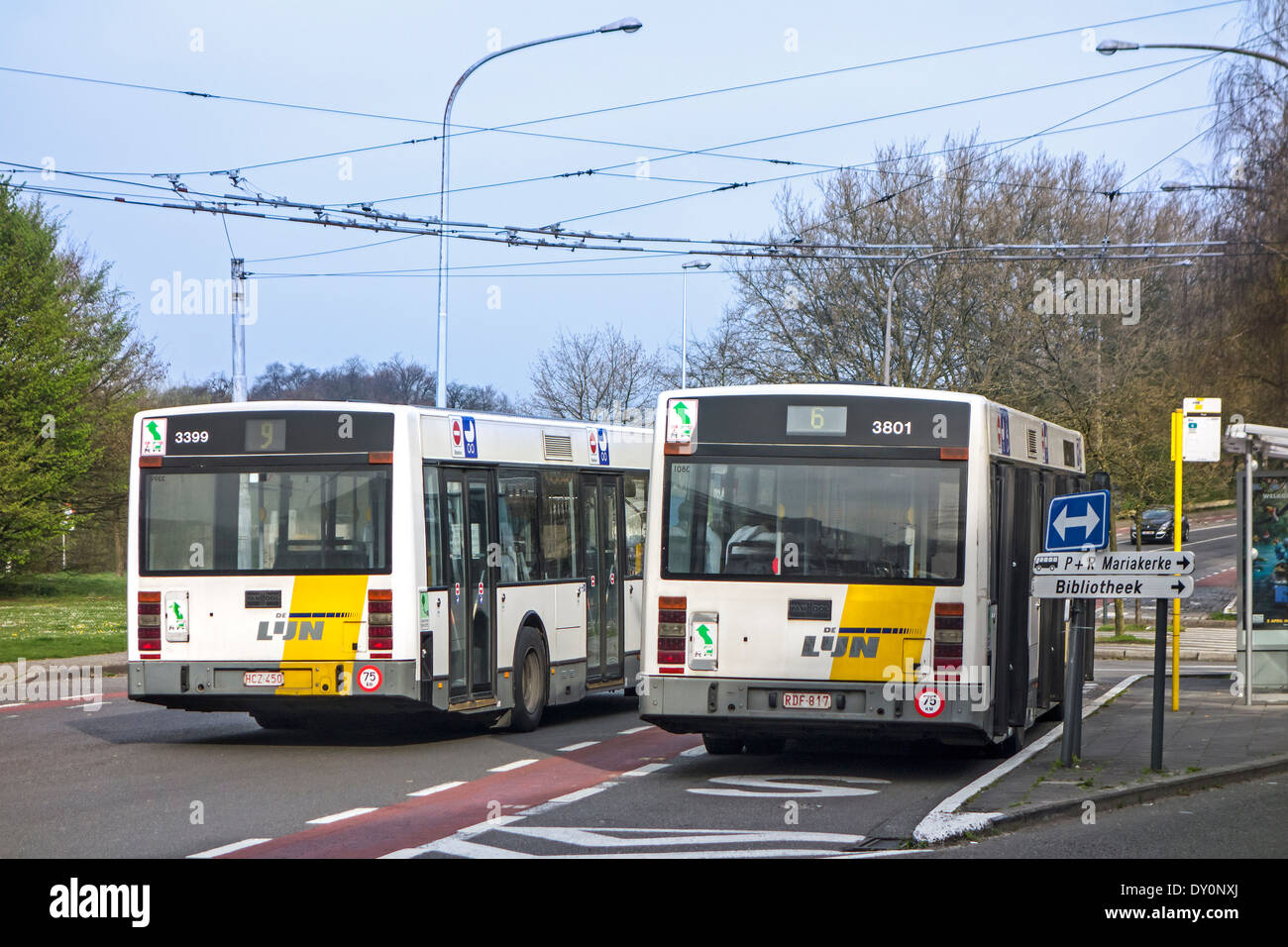 Two buses of the Flemish transport company De Lijn / Vlaamse ...