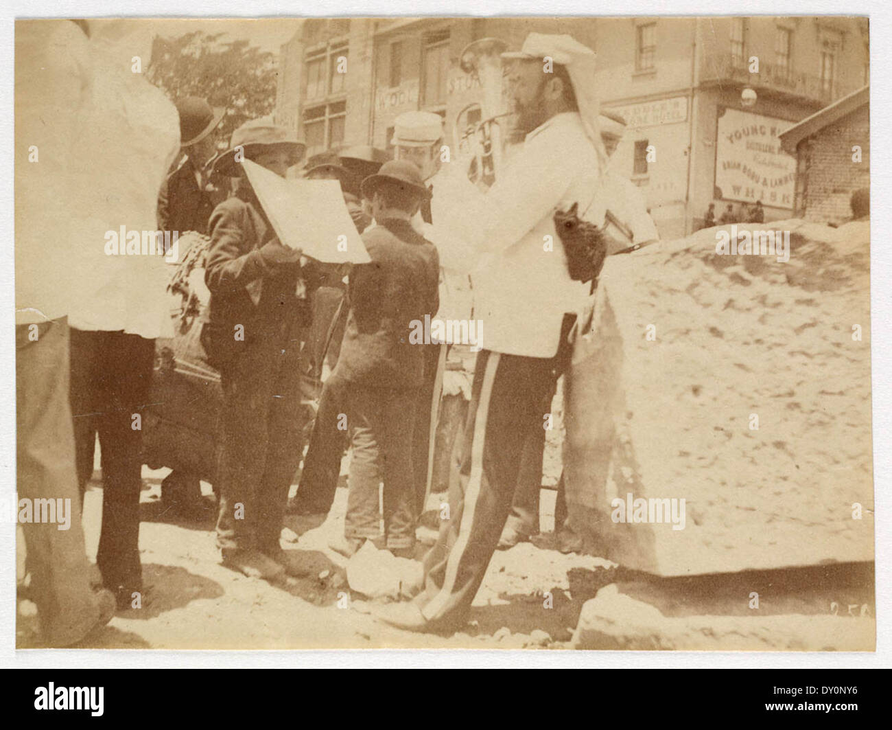 This 1890 photograph by Arthur K. Syer shows a small band performing in ...
