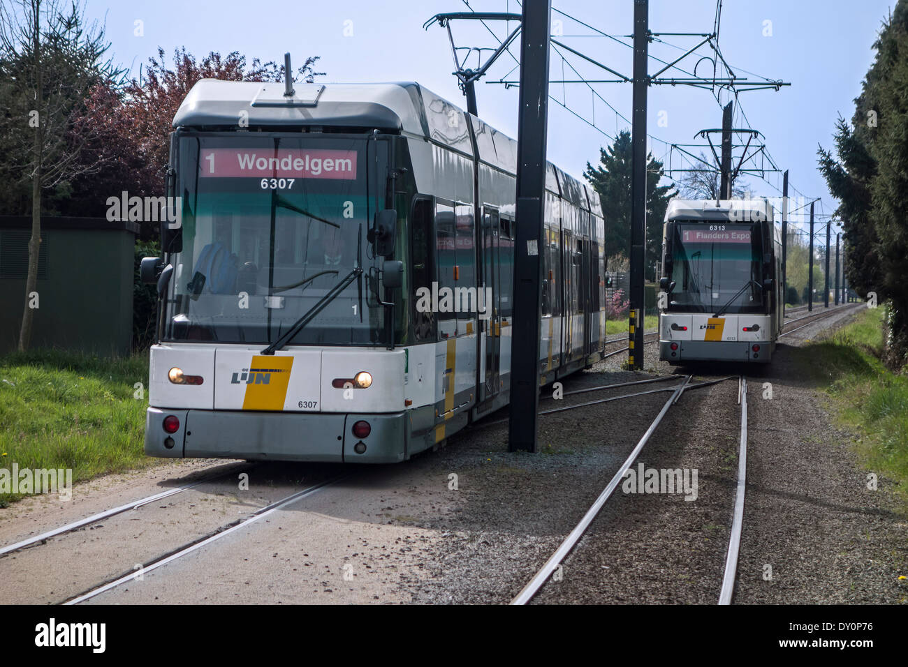 Two trams hi-res stock photography and images - Alamy